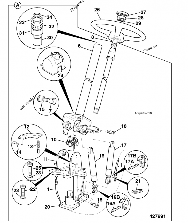 STEERING COLUMN, ADJUSTABLE - CONSTRUCTION JCB JS175W (WHEELED ...