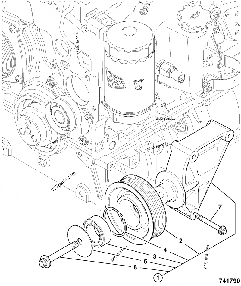 LOWER IDLER PULLEY - POWER SYSTEMS JCB 320/40293 (JCB444 4 CYLINDER ...