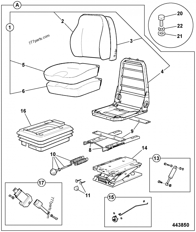 SEAT,FIXED BACK - CONSTRUCTION JCB 535-95 (LOADALL 535-95 & 533-105 ...