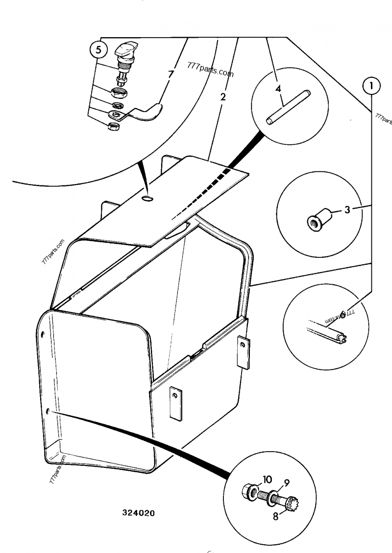 TOOLBOX, USE WITH 130 LITRE FUEL TANK - AGRICULTURAL JCB 4CN-4 (REGULAR ...