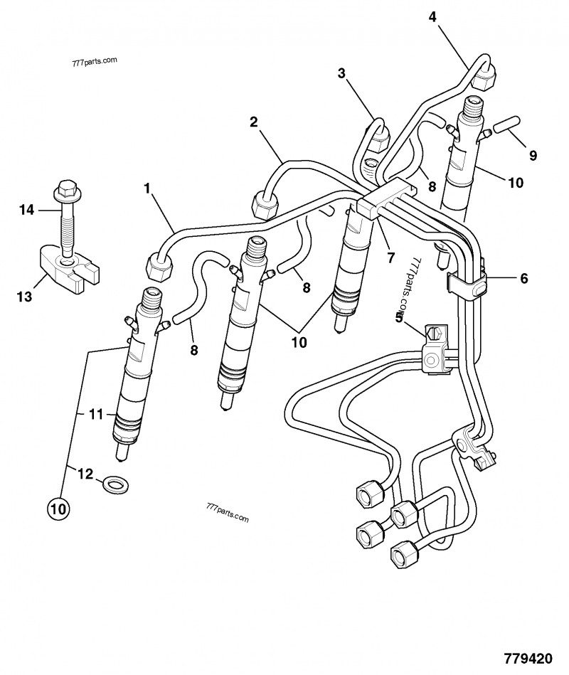 INJECTORS, FUEL, & INJECTION PIPES, RE BUILD - CONSTRUCTION JCB 210S ...