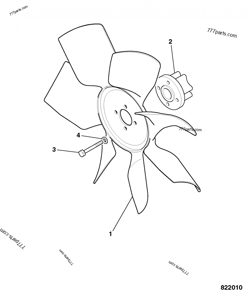 COOLING FAN & SPACER - POWER SYSTEMS JCB 320/40293 (JCB444 4 CYLINDER ...
