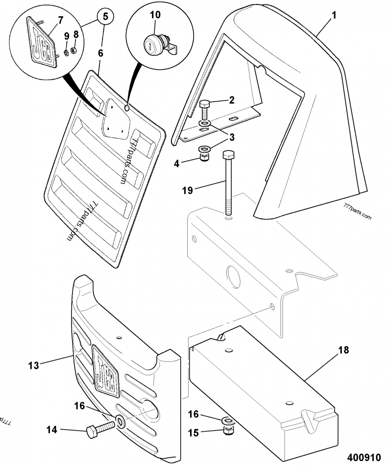 GRILLE, FRONT, 4WS - CONSTRUCTION JCB 3CX SUPER P/S (REGULAR BACKHOE ...