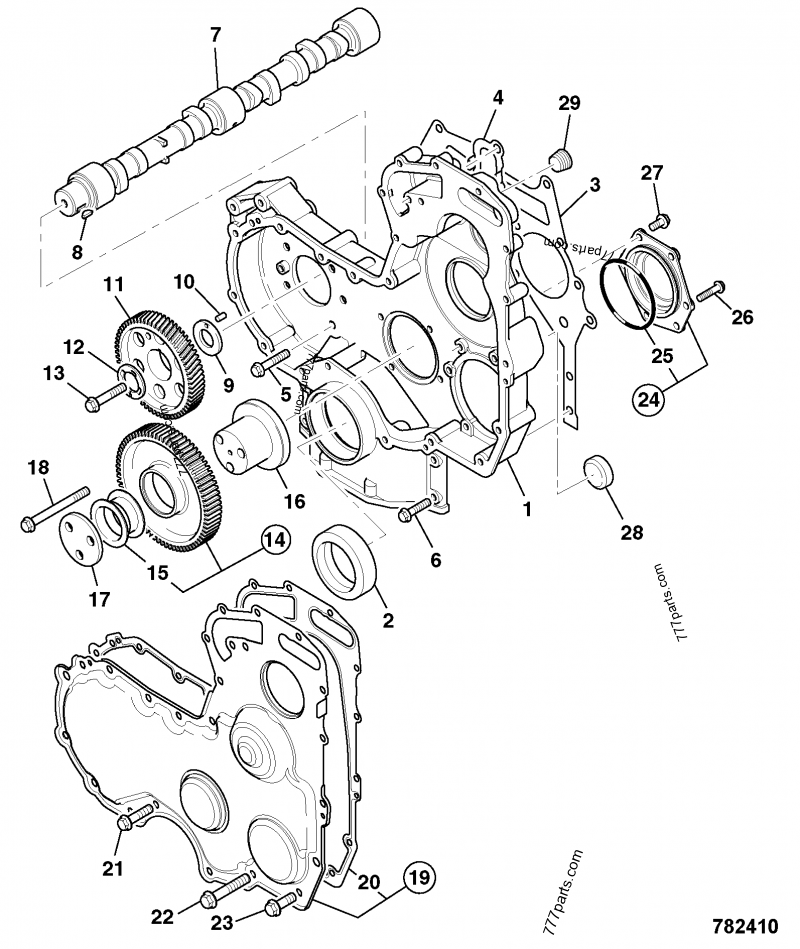 TIMING CASE, CAMSHAFT & GEARS, RE BUILD - CONSTRUCTION JCB 3CXSM P/S ...