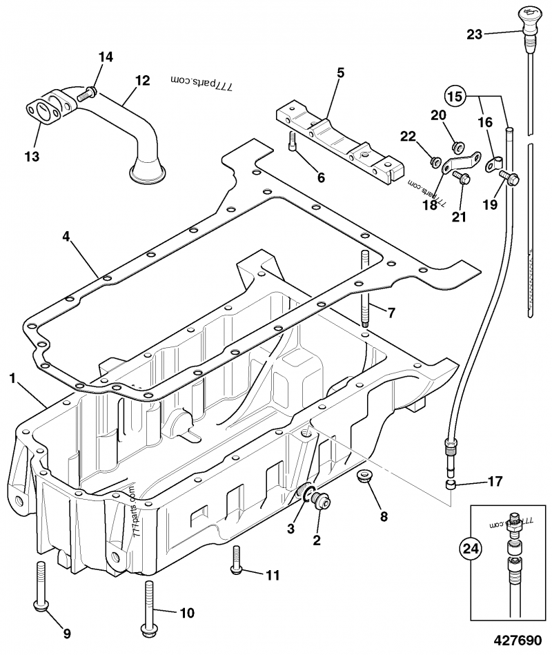 SUMP, OIL, & FITTINGS, RG BUILD - CONSTRUCTION JCB 506C-HL (LOADALL ...