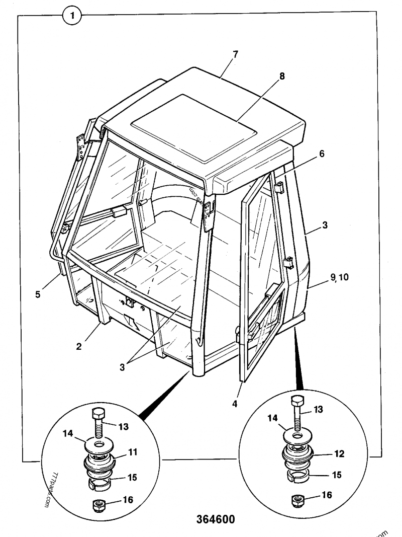 CAB ASSEMBLY, UTILITY (ORANGE) - CONSTRUCTION JCB 2115 (FASTRAC, 9802/ ...