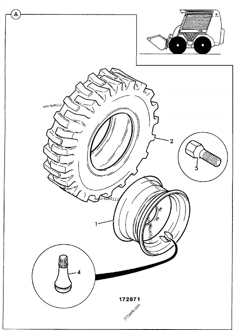 WHEELS & TYRES, 8 STUD - CONSTRUCTION JCB ROBOT-165 (JCB ROBOT LOADER ...