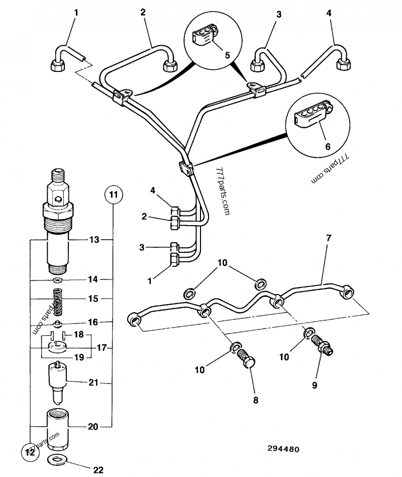 INJECTORS, FUEL, & INJECTION PIPES, AS BUILD - JCB INDIA JCB 411ZX ...