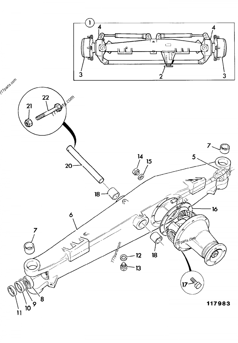 AXLE ASSEMBLY, DRIVE STEERING, PIVOT MOUNTED - CONSTRUCTION JCB 508C ...