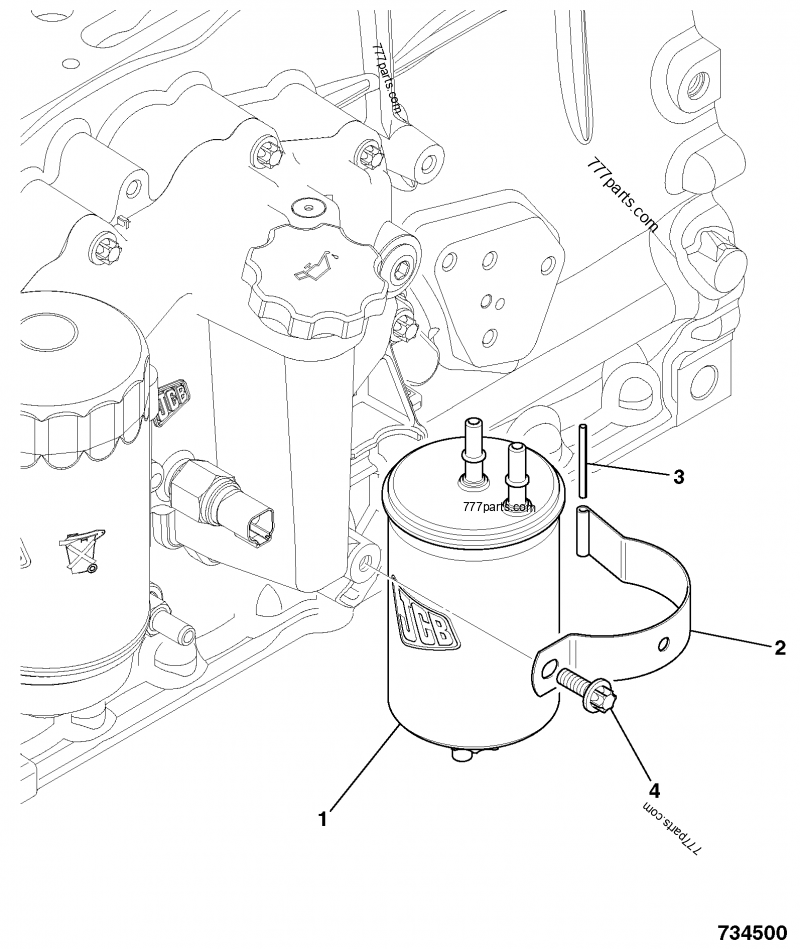 FUEL FILTER - OEM DIESELMAX JCB 320/40002 (JCB444 4 CYLINDER ENGINE ...