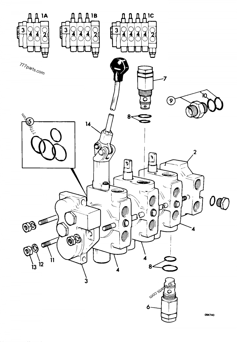 VALVE, CONTROL - AGRICULTURAL JCB 930-2 (ROUGH TERRAIN FORKLIFT, 9802/ ...
