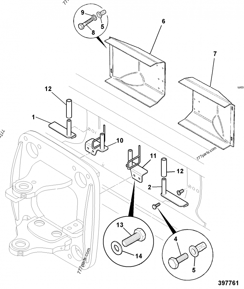 FRAME, REAR, HOSE GUIDES - CONSTRUCTION JCB 2CX-SM (COMPACT BACKHOE ...