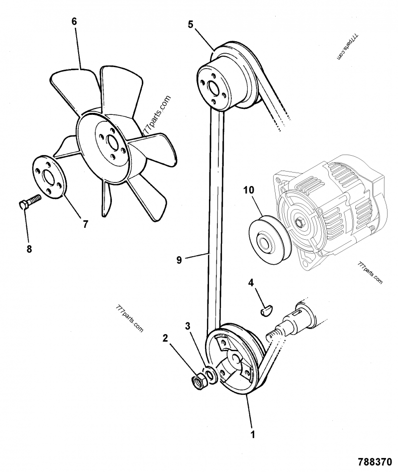 FANS, PULLEYS, & FAN BELT, HP BUILD-REST OF WORLD - CONSTRUCTION JCB ...