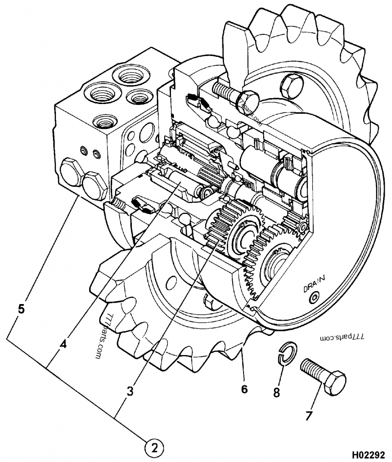 TRACK MOTOR, ASSEMBLY - CONSTRUCTION JCB 8030ZTS (PARTS CATALOGUE, 8025 ...