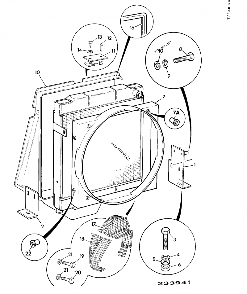 RADIATOR, FITTINGS & MOUNTINGS - CONSTRUCTION JCB 2CXU (COMPACT BACKHOE ...