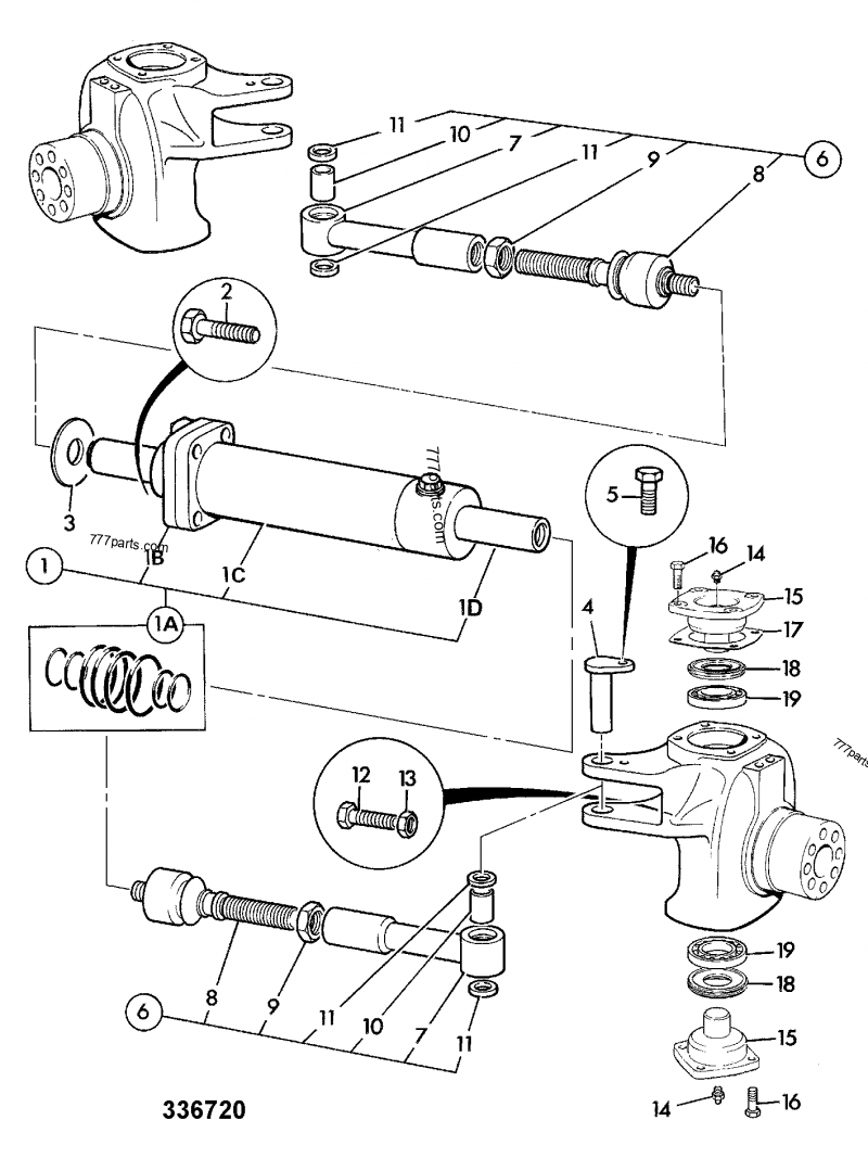RAM STEERING, REAR AXLE - AGRICULTURAL JCB 524-50 (LOADALL 524-50, 527 ...