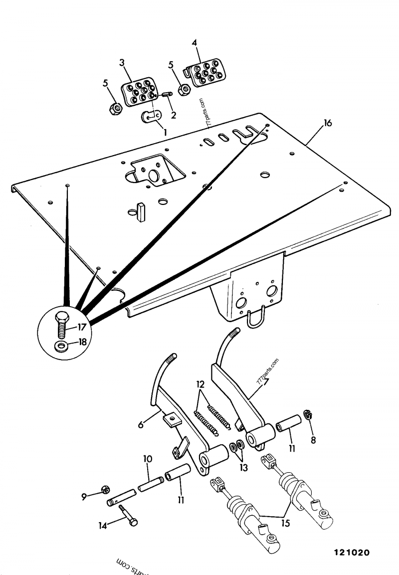 CONTROL PEDAL, BRAKE - AGRICULTURAL JCB 930-4 (ROUGH TERRAIN FORKLIFT ...