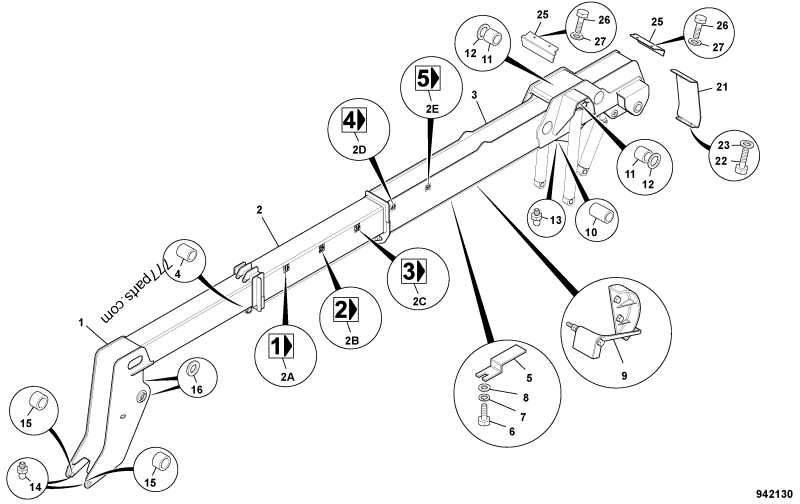 BOOMS, INNER,INTERMEDIATE, & OUTER (36 FT.) - CONSTRUCTION JCB 506-36 ...
