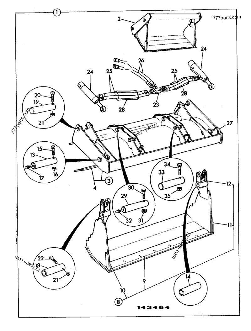 SHOVEL, CLAM, 6 IN 1, 7'4" WIDE 1.0M3 - CONSTRUCTION JCB 4CX (REGULAR ...