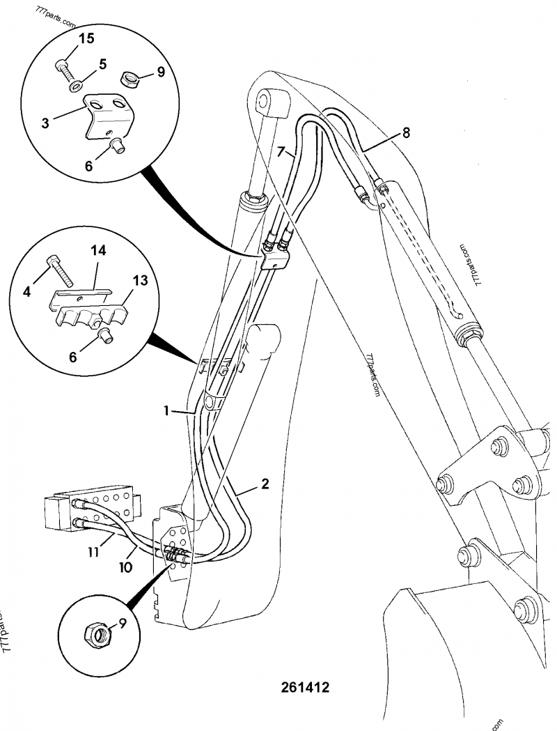 CIRCUIT, BUCKET RAM, MONO DIPPER, 214 - CONSTRUCTION JCB 214e/3C-LL ...