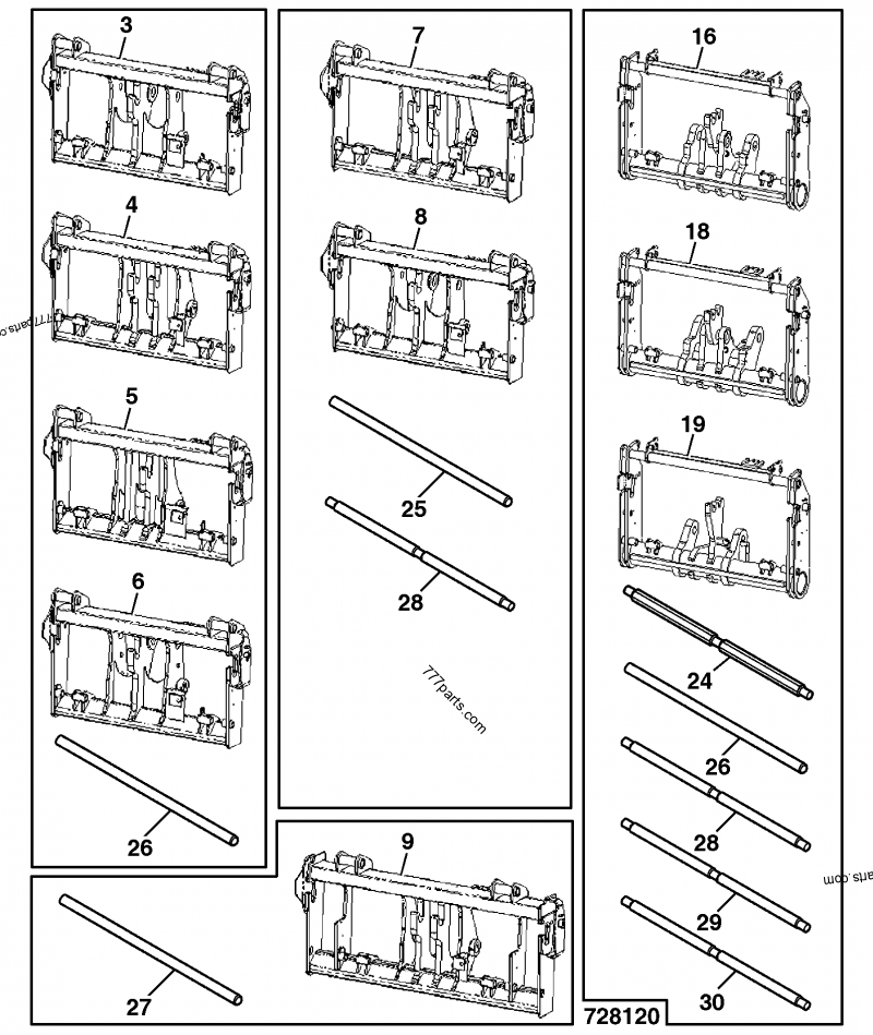 CARRIAGE/FORK PIN, COMPATIBILITY CHART - JCB INDIA JCB 540-170 (LOADALL ...