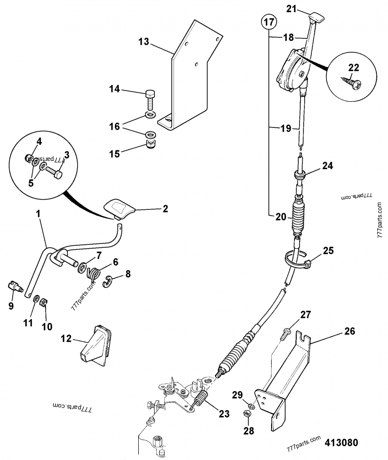 CONTROLS, THROTTLE & STOP - CONSTRUCTION JCB 217-4 (REGULAR BACKHOE ...