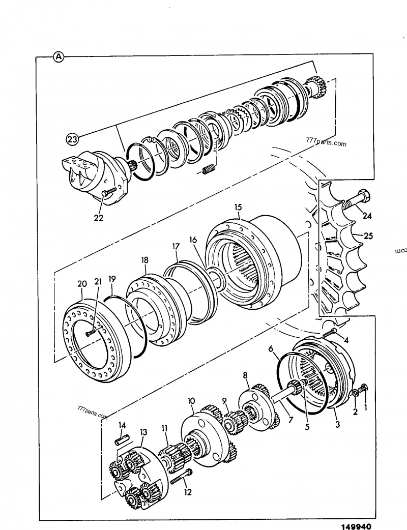 GEARBOX, TRACK, STAN, DARD - AGRICULTURAL JCB 818 (CRAWLER EXCAVATOR ...