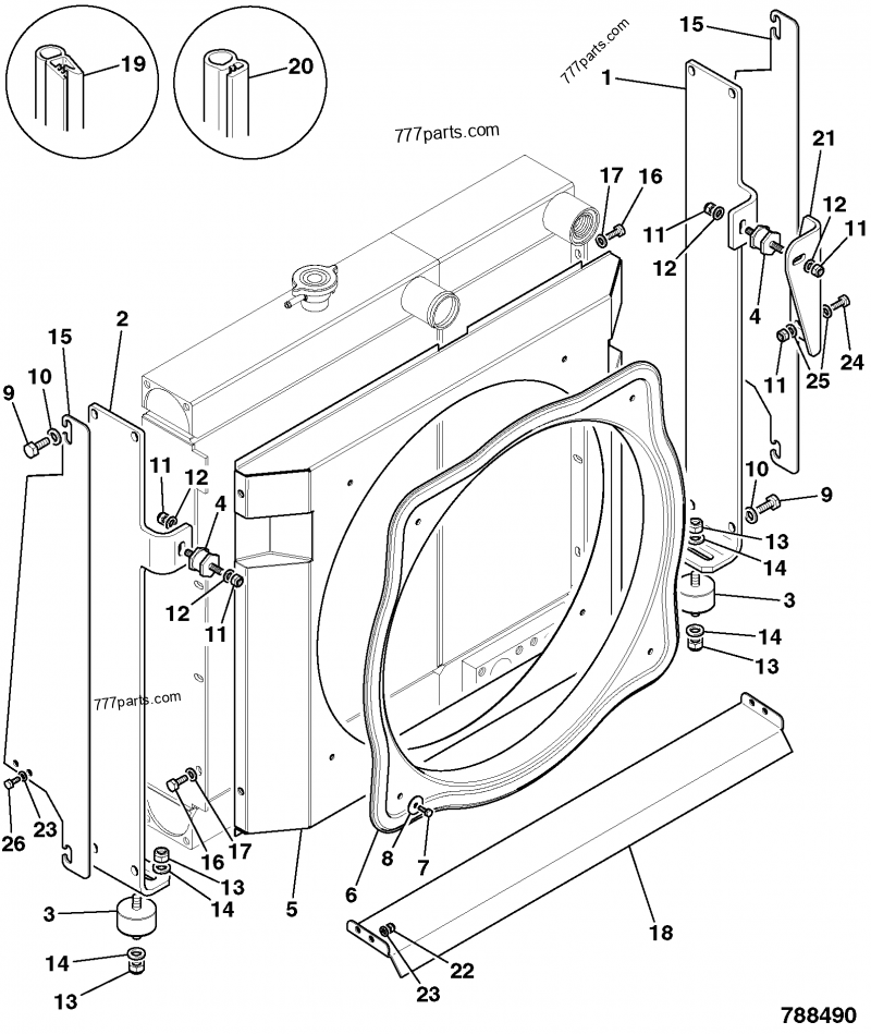 RADIATOR, FITTINGS & MOUNTINGS, EU ONLY - CONSTRUCTION JCB ROBOT-1110T ...