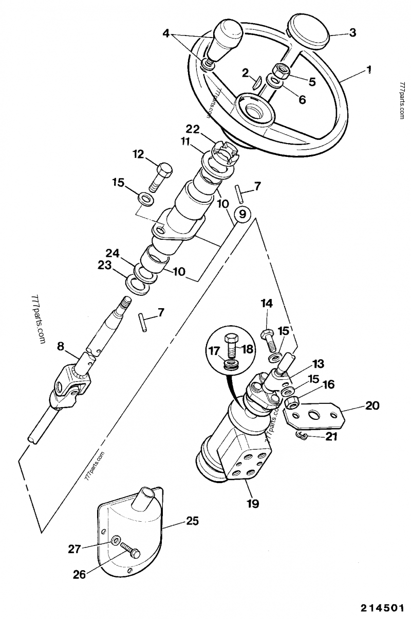 STEERING COLUMN - AGRICULTURAL JCB 3CXE (ECONONY BACKHOE LOADER (USA ...
