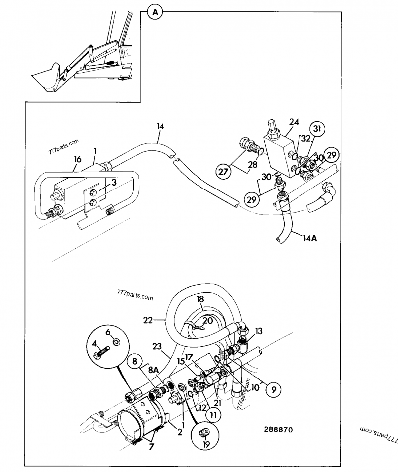 CIRCUIT, LOADER ARM, LIFT RAM, HOSE BURST PROTECTION - CONSTRUCTION JCB ...