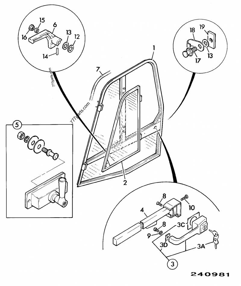 DOOR - AGRICULTURAL JCB 520-50 (LOADALL 520-50, 9802/7820, M754000 ...