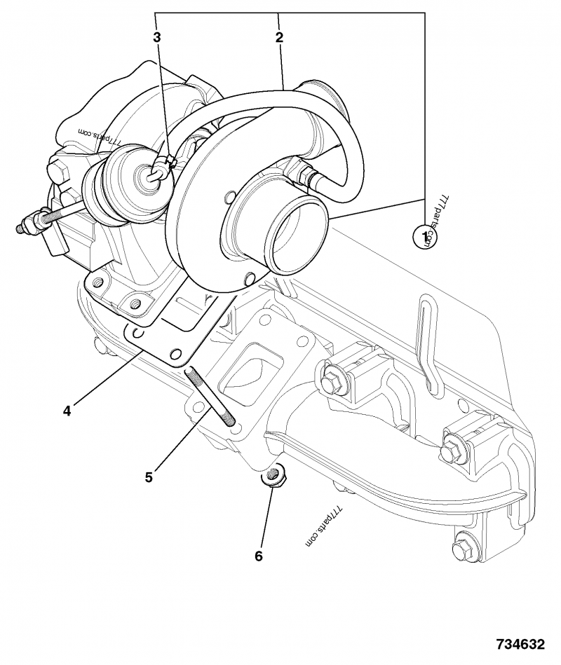 TURBOCHARGER, TC - POWER SYSTEMS JCB 320/40293 (JCB444 4 CYLINDER ...