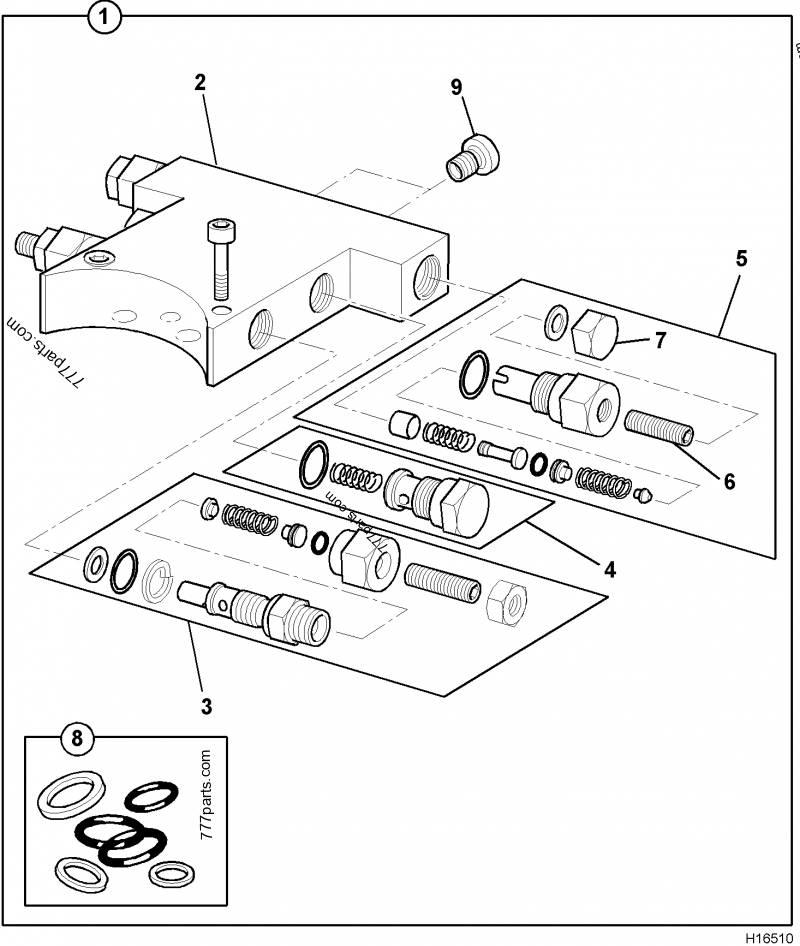 VALVE ASSEMBLY, SLEW - AGRICULTURAL JCB 804 (MINI EXCAVATOR, 9802/5404 ...