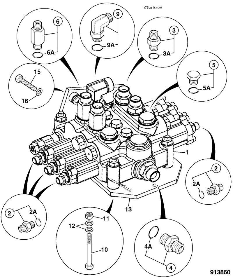 VALVE 3 SPOOL, SERVO CONTROLS, INCL.ADAPTORS AND MOUNTING ...
