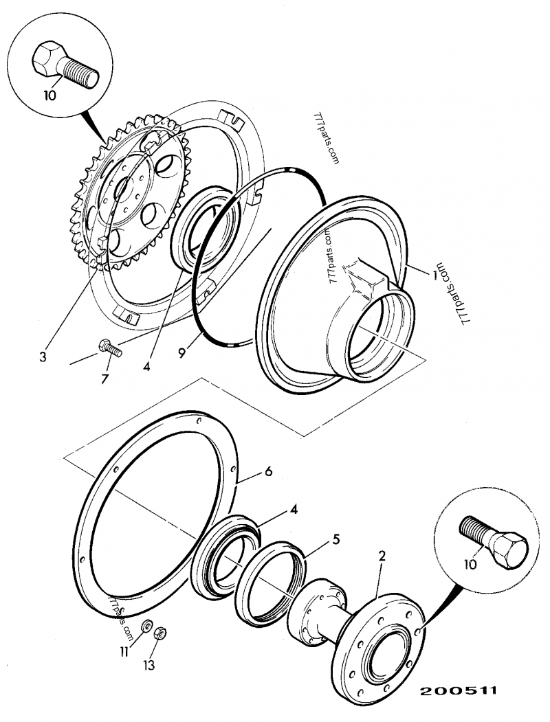 AXLE ASSEMBLY, FRONT - AGRICULTURAL JCB 1CX (BACKHOE LOADER, 9802/6210 ...