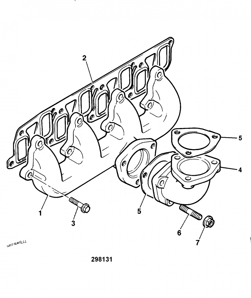 MANIFOLD, EXHAUST, AR BUILD - CONSTRUCTION JCB 506C-HL (LOADALL 508C ...