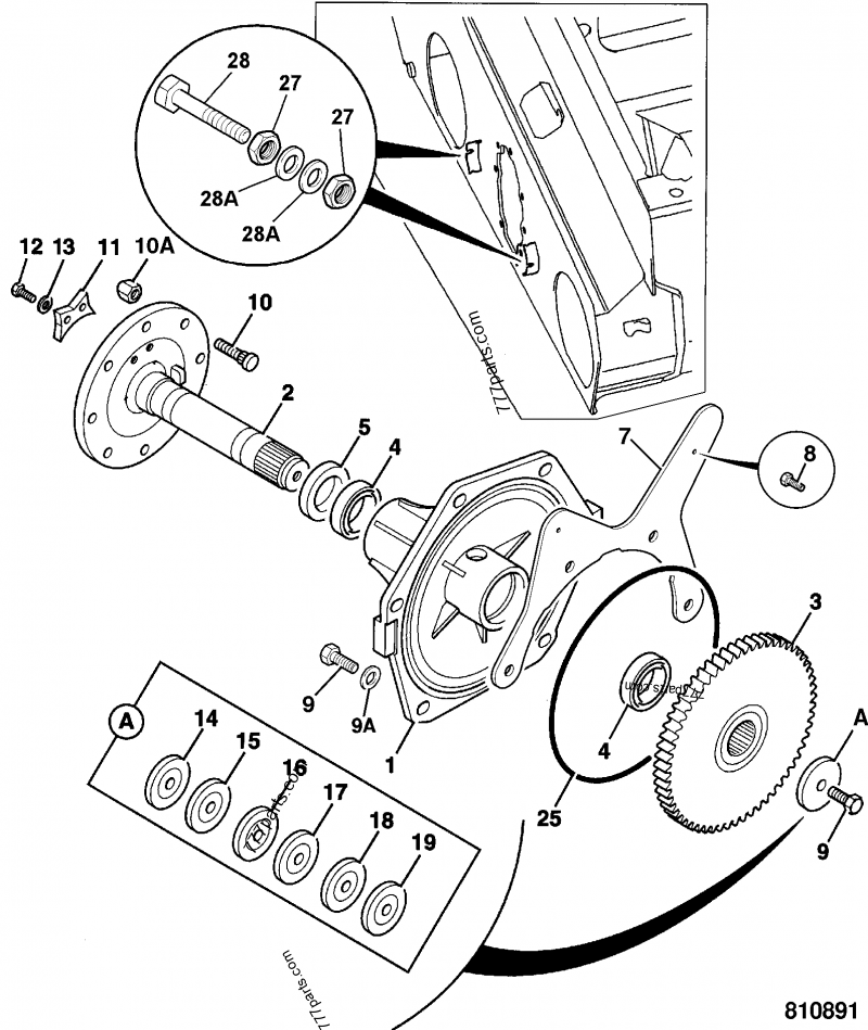 HUB & COMPONENTS, REAR RIGHT HAND - CONSTRUCTION JCB ROBOT-160HF (JCB ...
