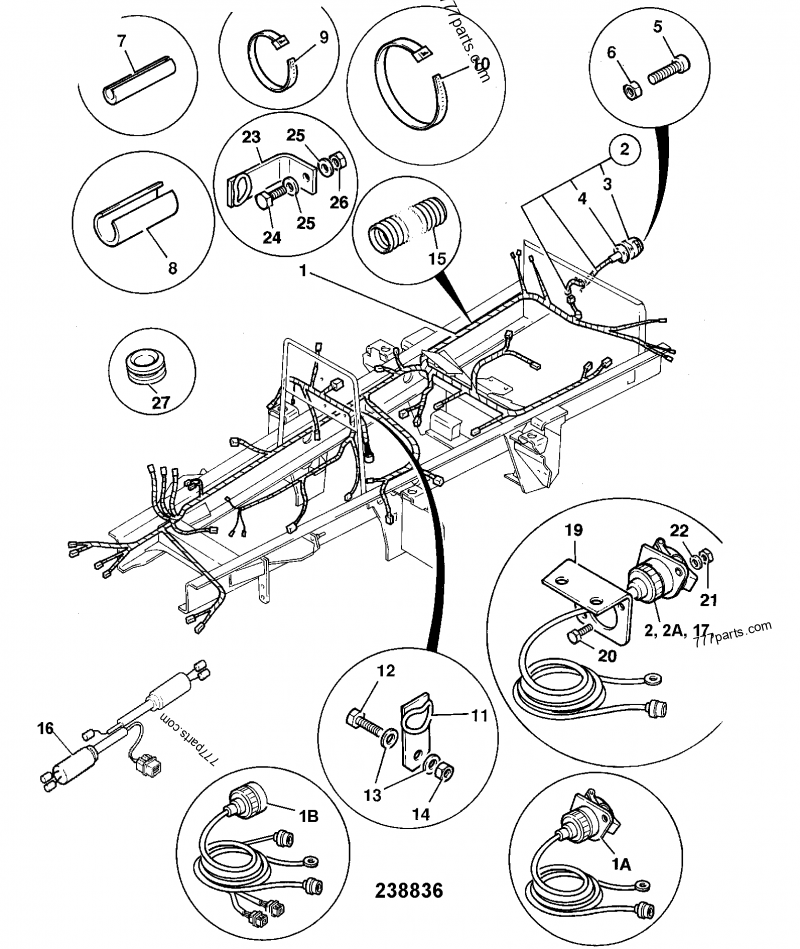 HARNESSES, CHASSIS - CONSTRUCTION JCB 2115 (FASTRAC, 9802/6650, M738001 ...