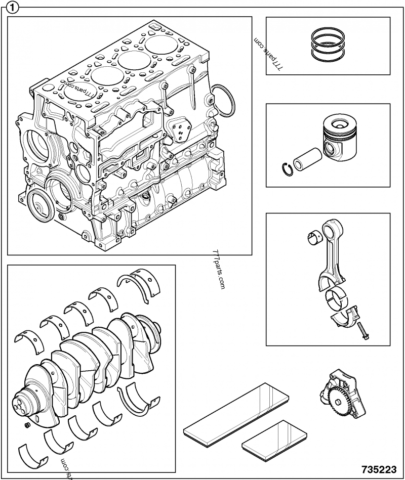ENGINE, SHORT, TC 320/40019 - POWER SYSTEMS JCB 320/50117 (JCB444 4 ...