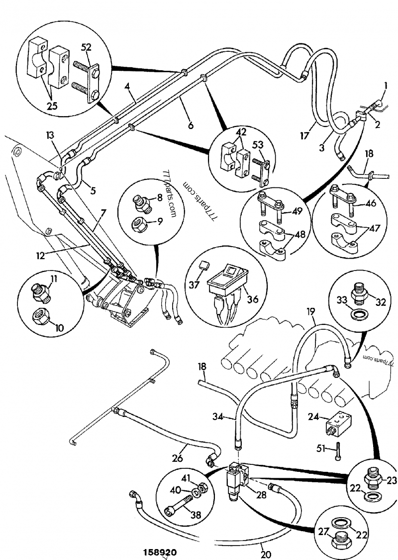 CIRCUIT, HAMMER INSTALLATION, MONOBOOM - CONSTRUCTION JCB 812-Super ...