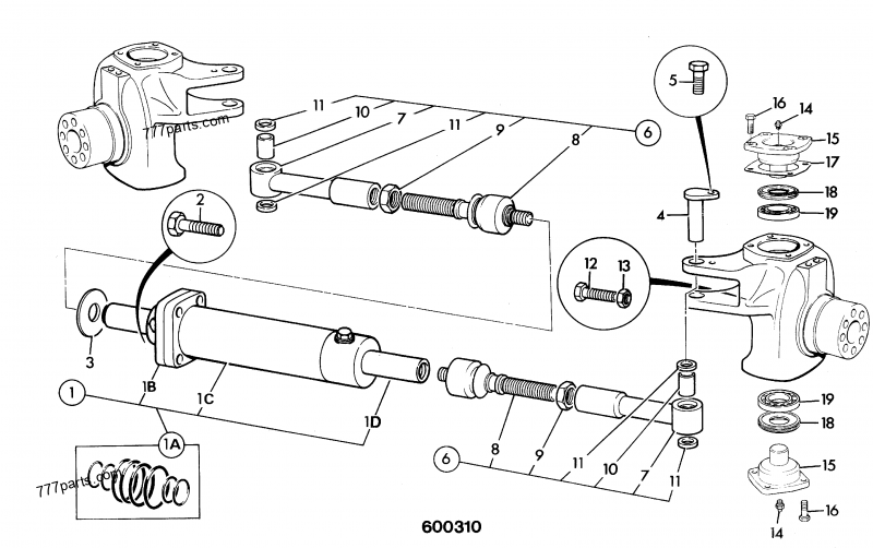 RAM,STEERING,REAR, AXLE INSTALLATION, 448/56760 - AGRICULTURAL JCB 536 ...