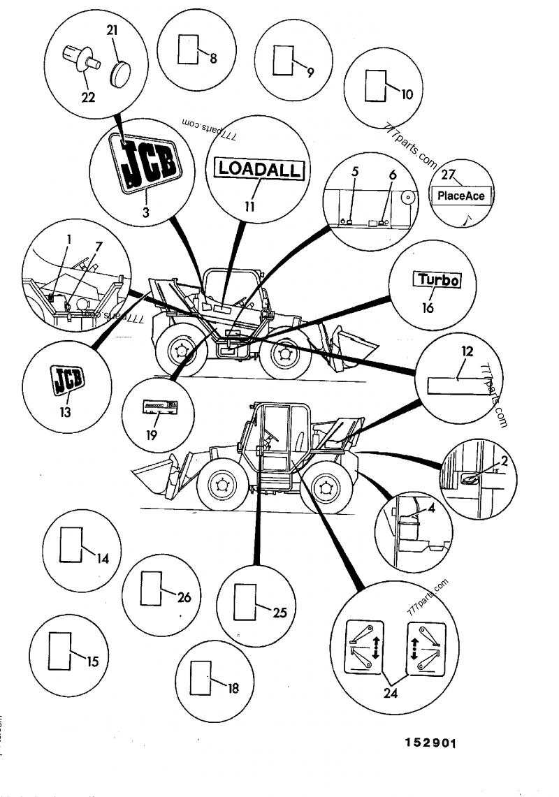 DECALS, REVISED LIVERY - CONSTRUCTION JCB 535-67 (LOADALL 530/535-67 ...