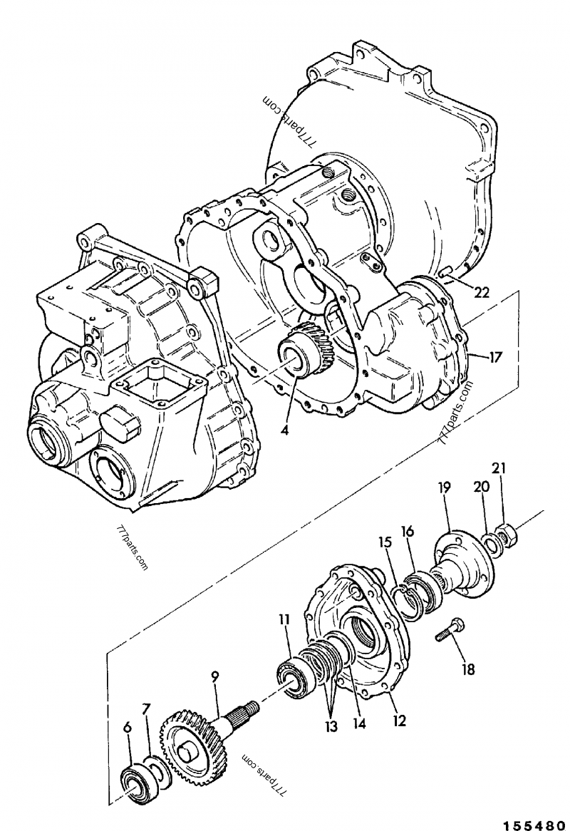 TRANSMISSION, JCB SYNCRO SHUTTLE, PERMANENET 4WD DROP BOX COMPONENTS ...