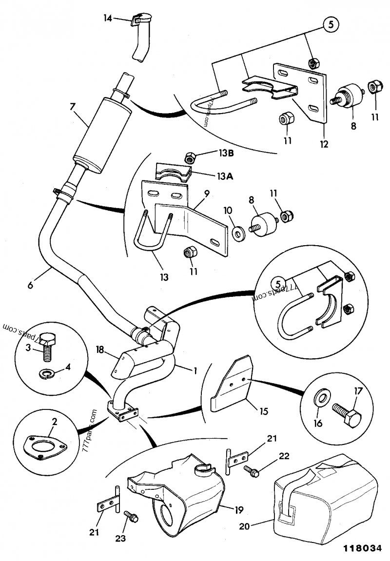 EXHAUST SYSTEM, AB BUILD - CONSTRUCTION JCB 506C-HL (LOADALL 508C,506C ...