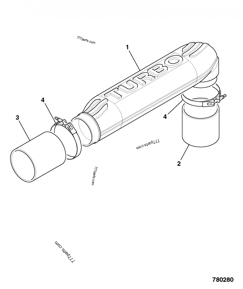 TURBO CROSSOVER TUBE - JCB INDIA JCB 320/40090 (JCB444 4 CYLINDER ...