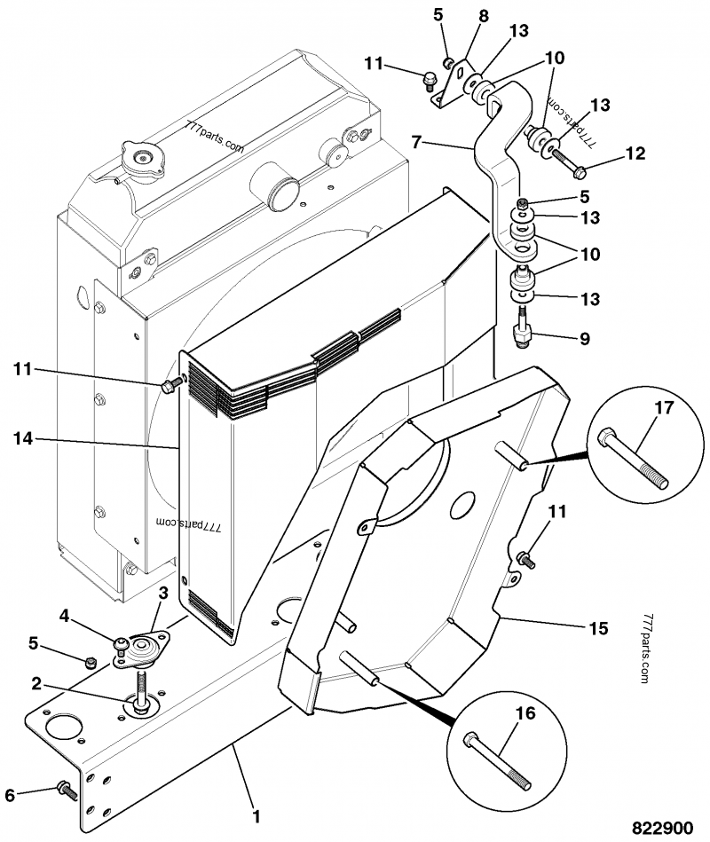 RADIATOR, FITTINGS & MOUNTINGS - JCB INDIA JCB 320/40010 (JCB444 4 ...
