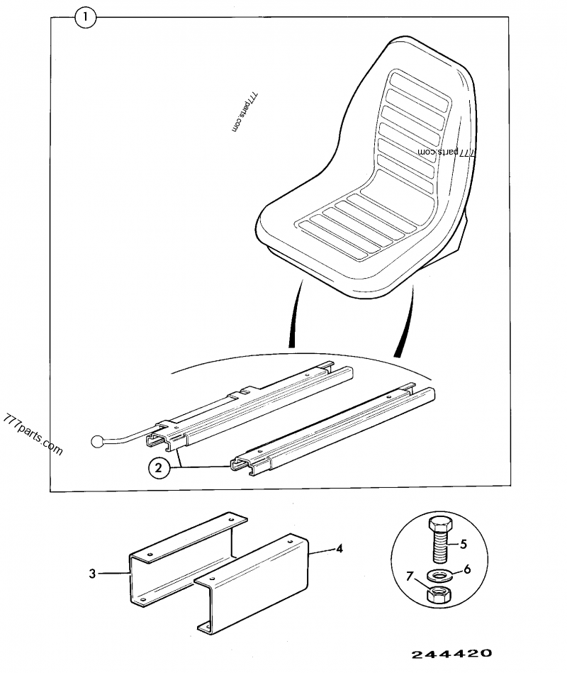 SEAT, STATIC PVC, CANOPY BUILD - CONSTRUCTION JCB 506C-HL (LOADALL 508C ...