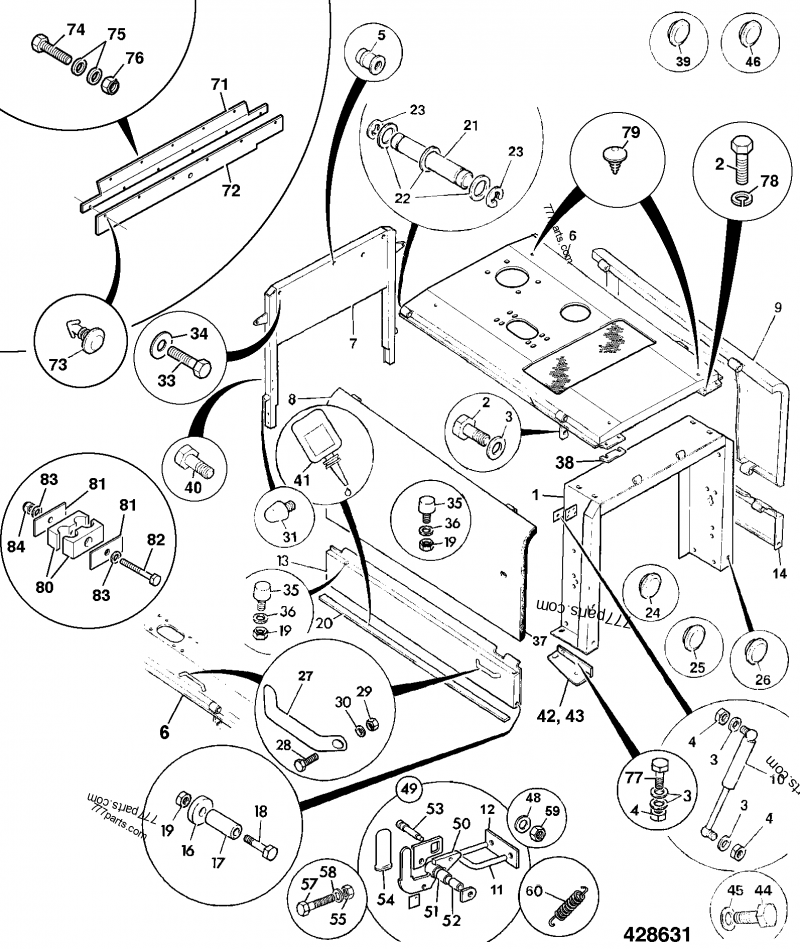 ENGINE COVER - CONSTRUCTION JCB 416 (WHEELED LOADING SHOVEL 416, 9802/ ...