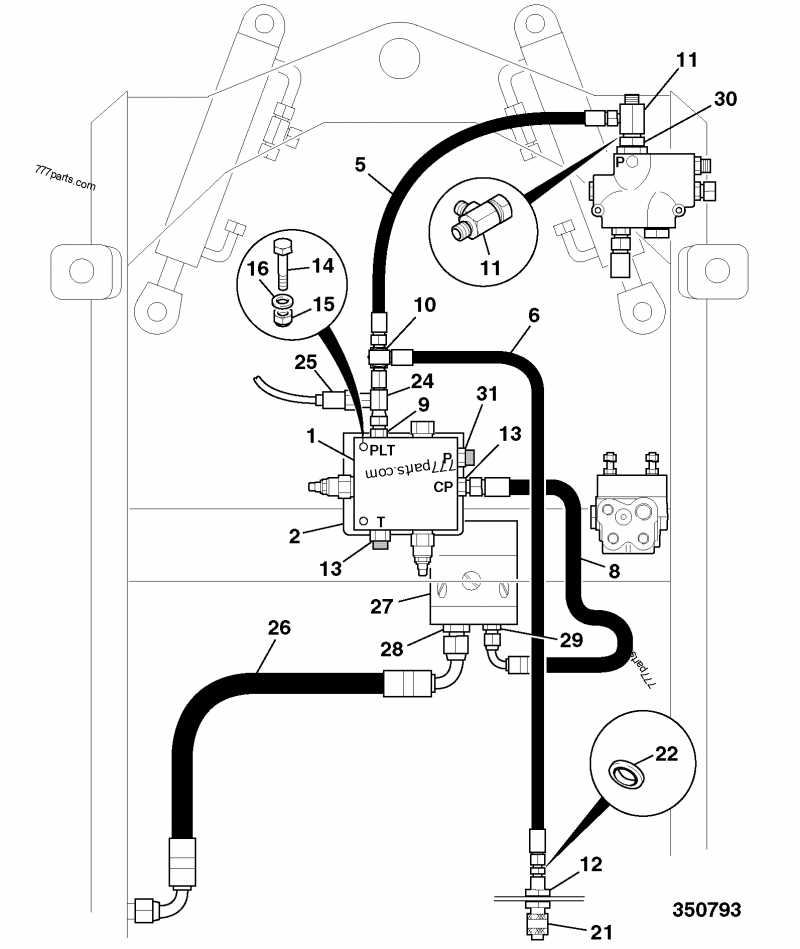 CIRCUIT, STEERING, EMERGENCY - CONSTRUCTION JCB 718 (ARTICULATED DUMP ...