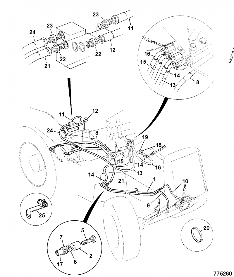 CIRCUIT, STEERING, AWS, V.FLOW PUMP - CONSTRUCTION JCB 3CX P/S (REGULAR ...